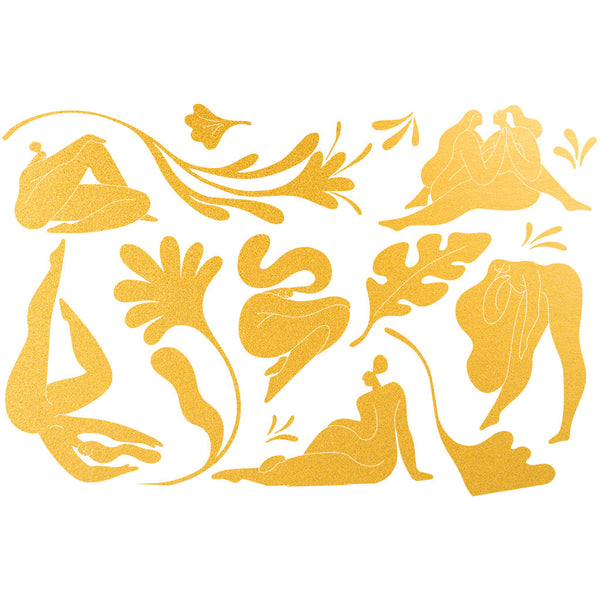 Gold Ceramic Decal, Overglaze decal - matisse women - Sanbao Studio